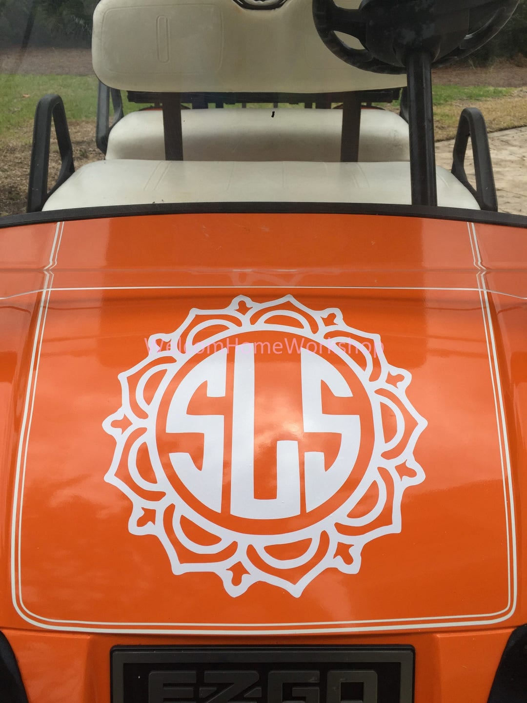 Large Vinyl Monogram Decal for Golf Cart - Etsy