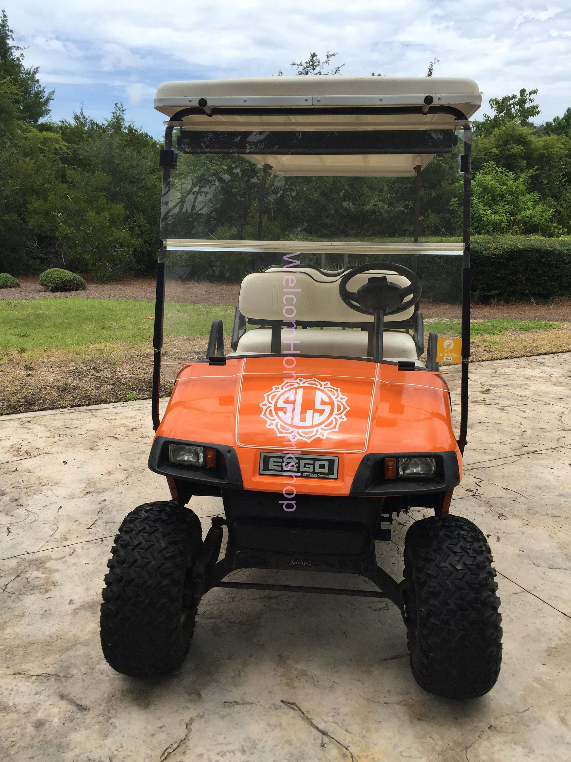 Large Vinyl Monogram Decal for Golf Cart - Etsy