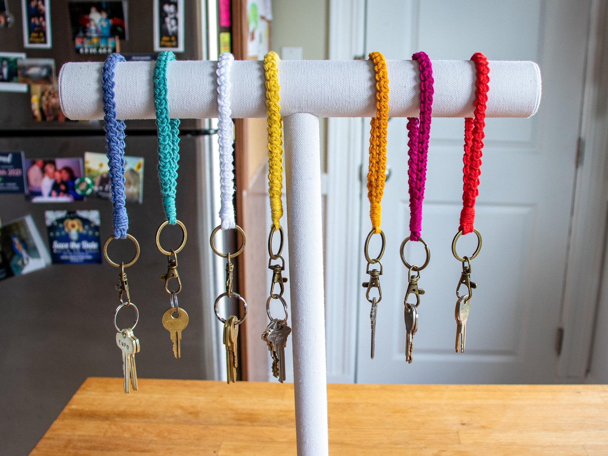 Crocheted Wristlet Key Strap, Wrist Lanyard for Keys, Keychain Wristlet ...