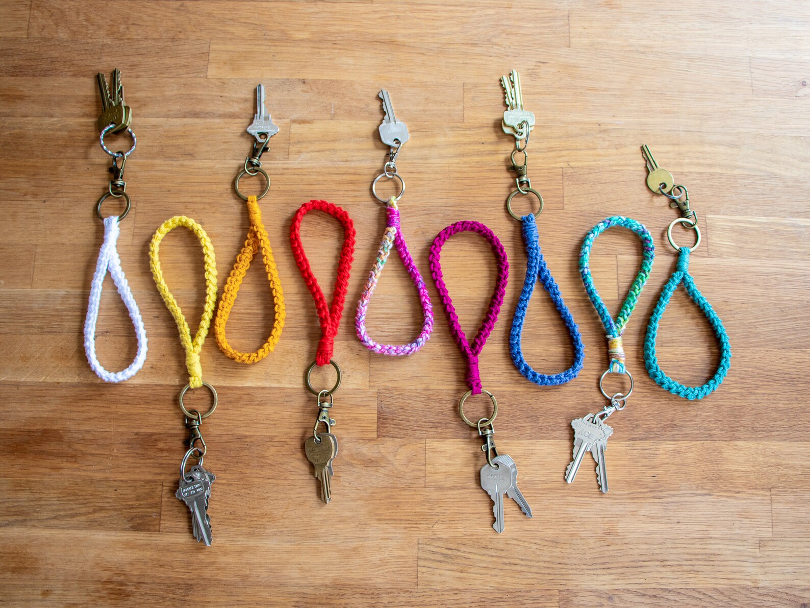 Crocheted Wristlet Key Strap, Wrist Lanyard for Keys, Keychain Wristlet ...