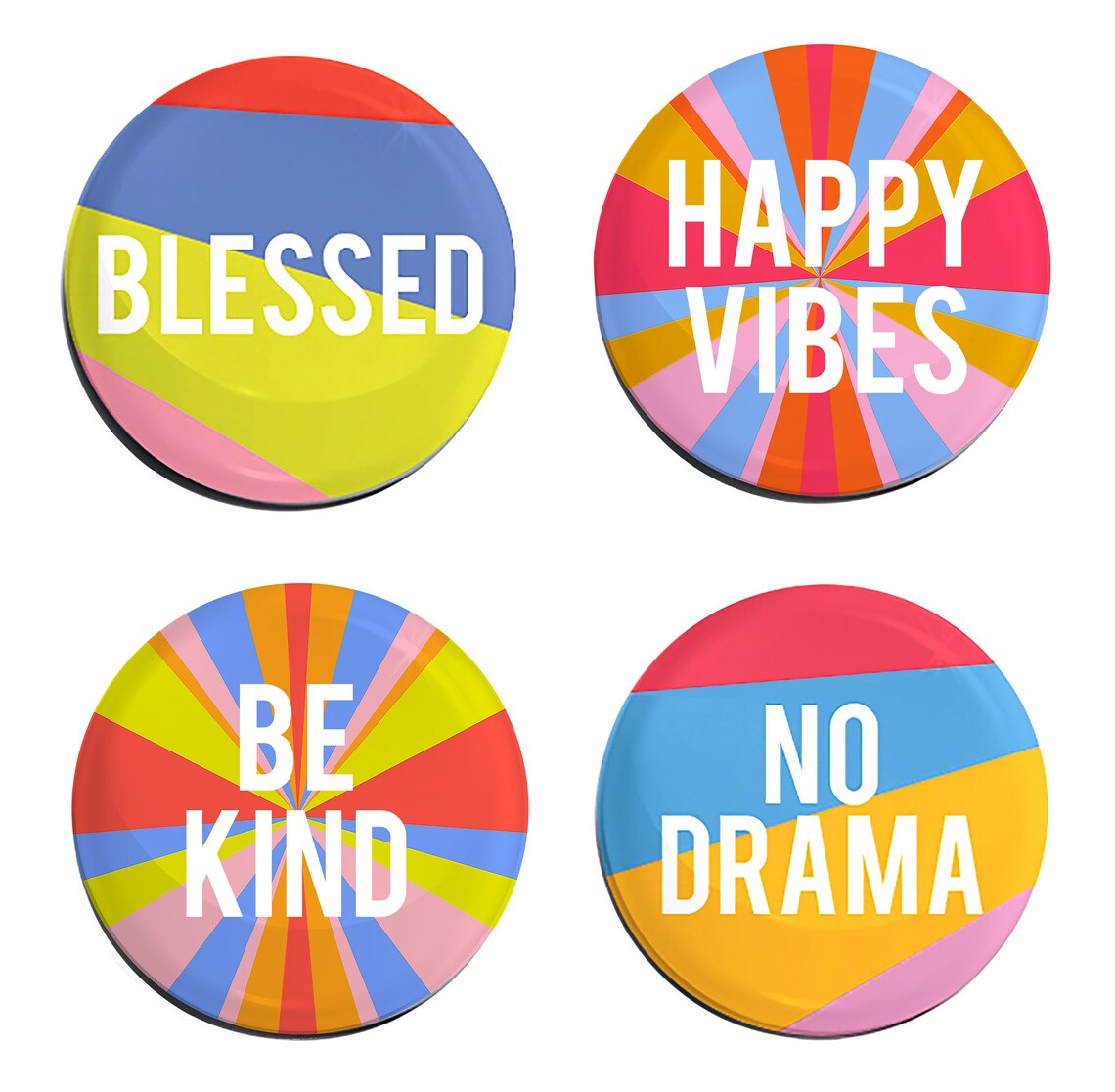 Ensemble de 4 badges Happy Pin 25mm Ensemble badge | Etsy