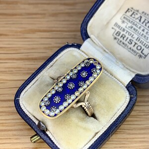A Beautiful Georgian Royal Blue Enamel & Rose Cut Diamond - Etsy