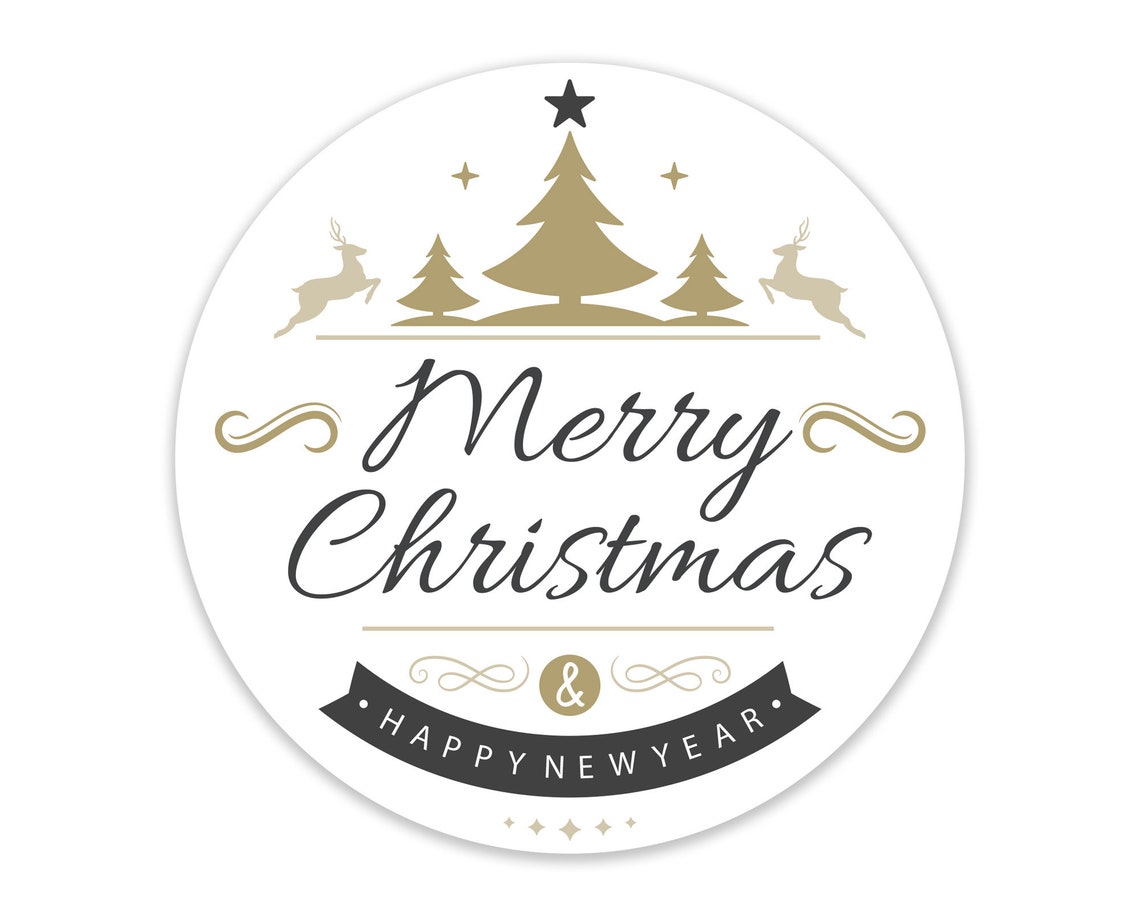 Merry Christmas & Happy New Year Stickers Christmas Gift - Etsy