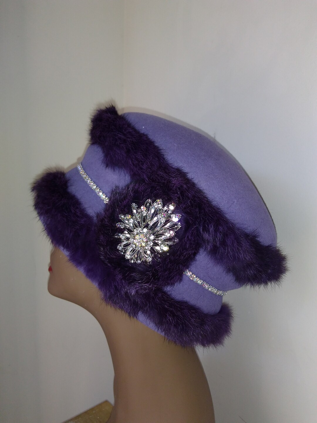 Lavender Velour Fur Felt, Purple Rabbit Fur, Haute Couture, Winter ...