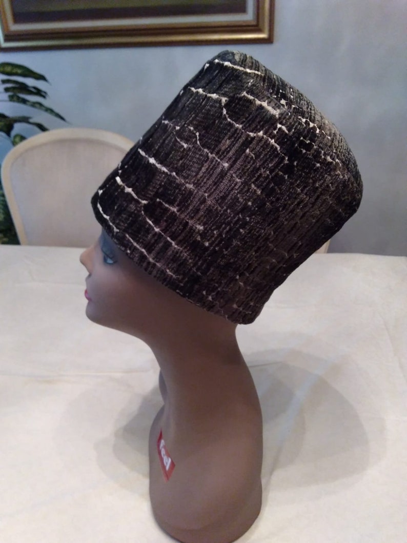 Tube Style Hat, Cylinder Shape, Black and Beige, Soft Hat - Etsy