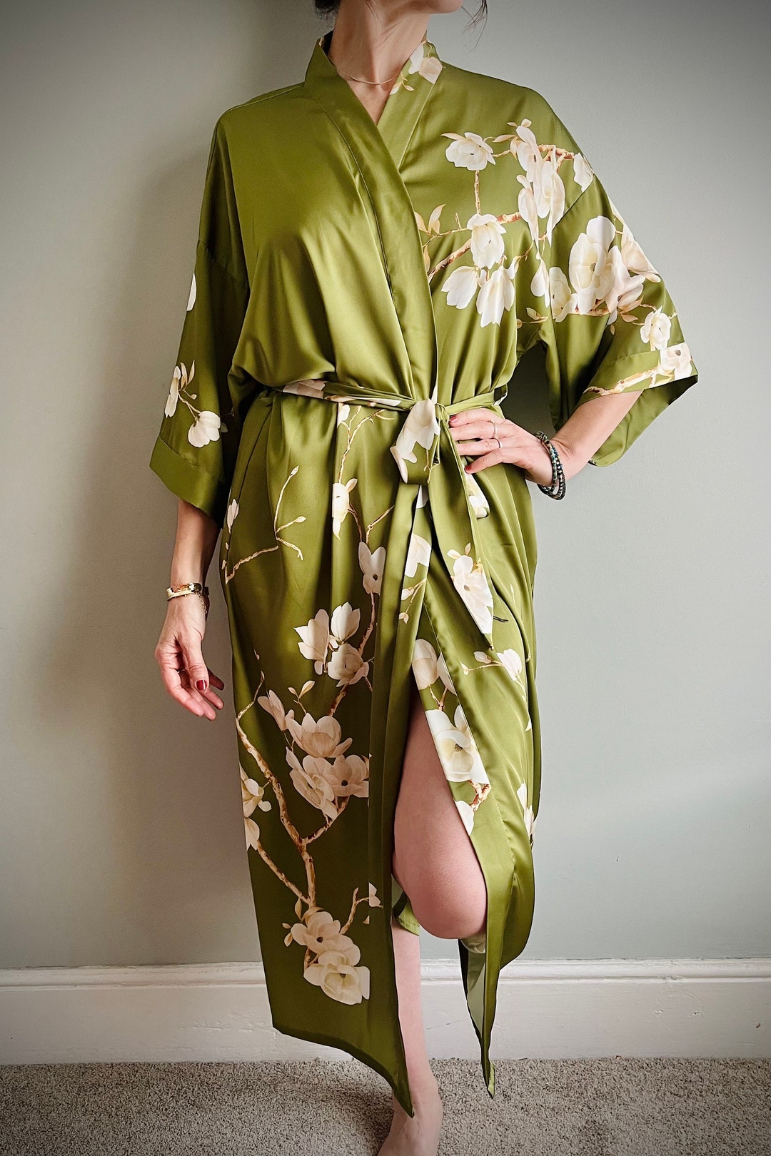 Kimono Robe, Long Dressing Gown, Oriental Kimono, Dressing Gown ...