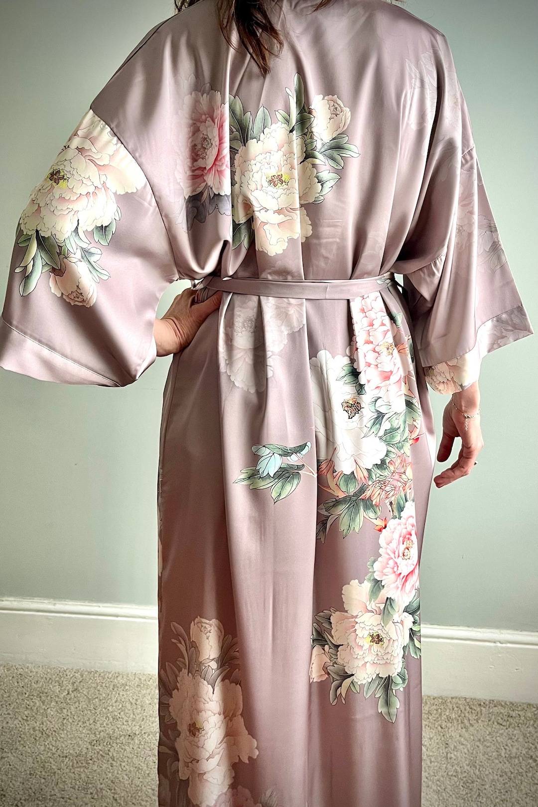 Kimono Robe, Long Dressing Gown, Oriental Kimono, Dressing Gown ...