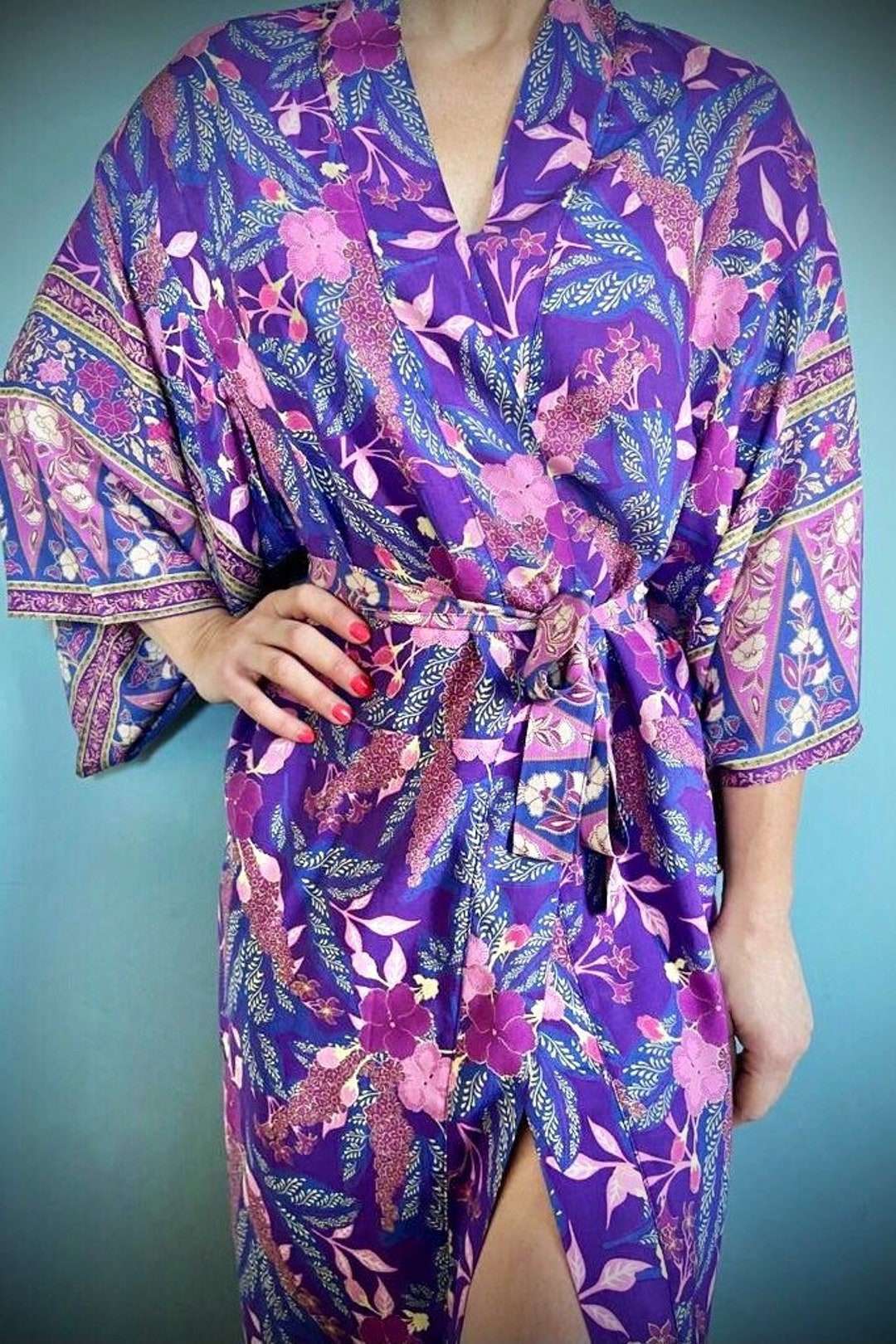 Kimono Robe, Dressing Gown, Beach Cover Up, Robes for Women, Boho Robe ...
