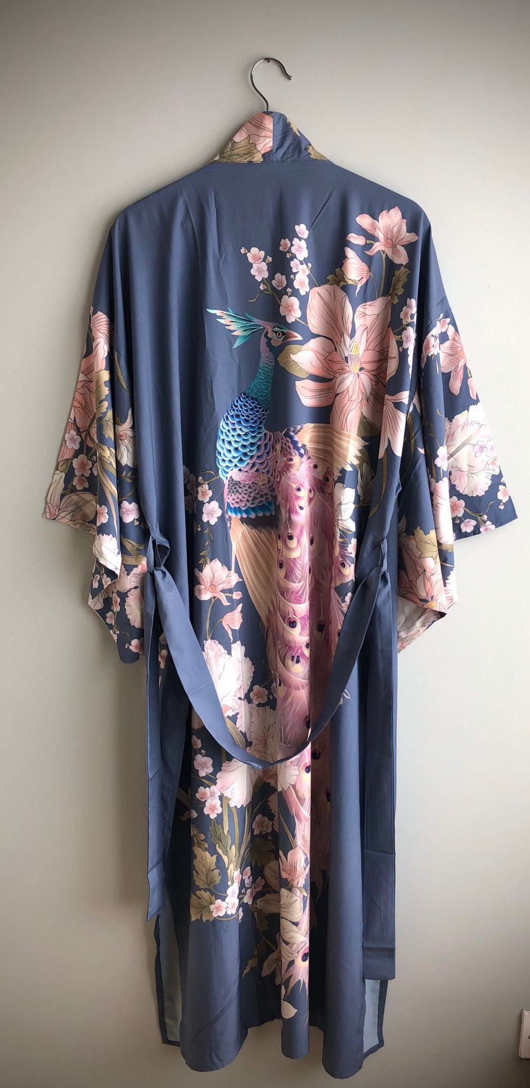 Kimono Robe, Peacock Gown, Womens Dressing Gown, Boho Kimono, Kimonos ...