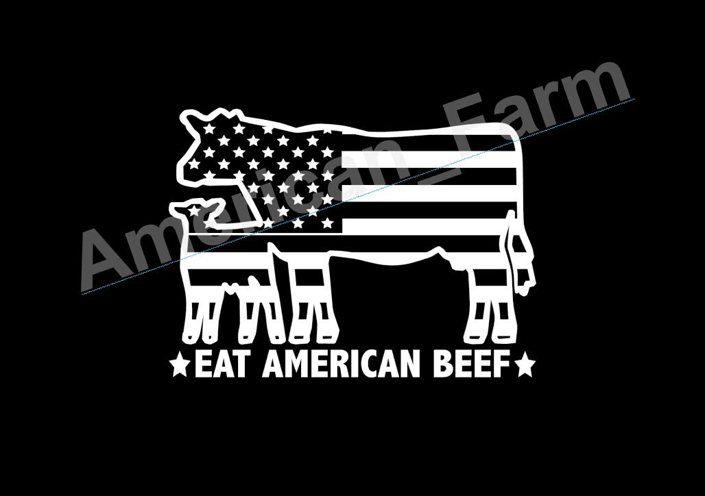 BEEF- Agflag Decal 'eat American Beef' - Etsy