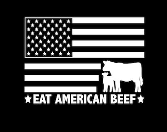 BEEF Agflag Decal 'eat American Beef' | Etsy