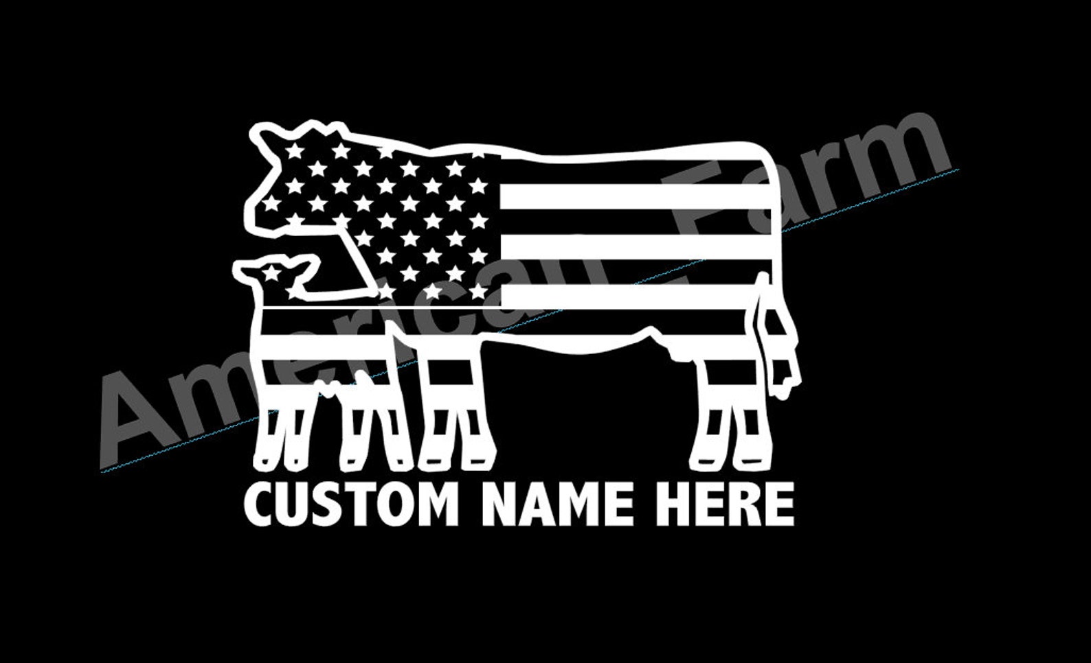 BEEF- Custom Name Agflag Decal - Etsy