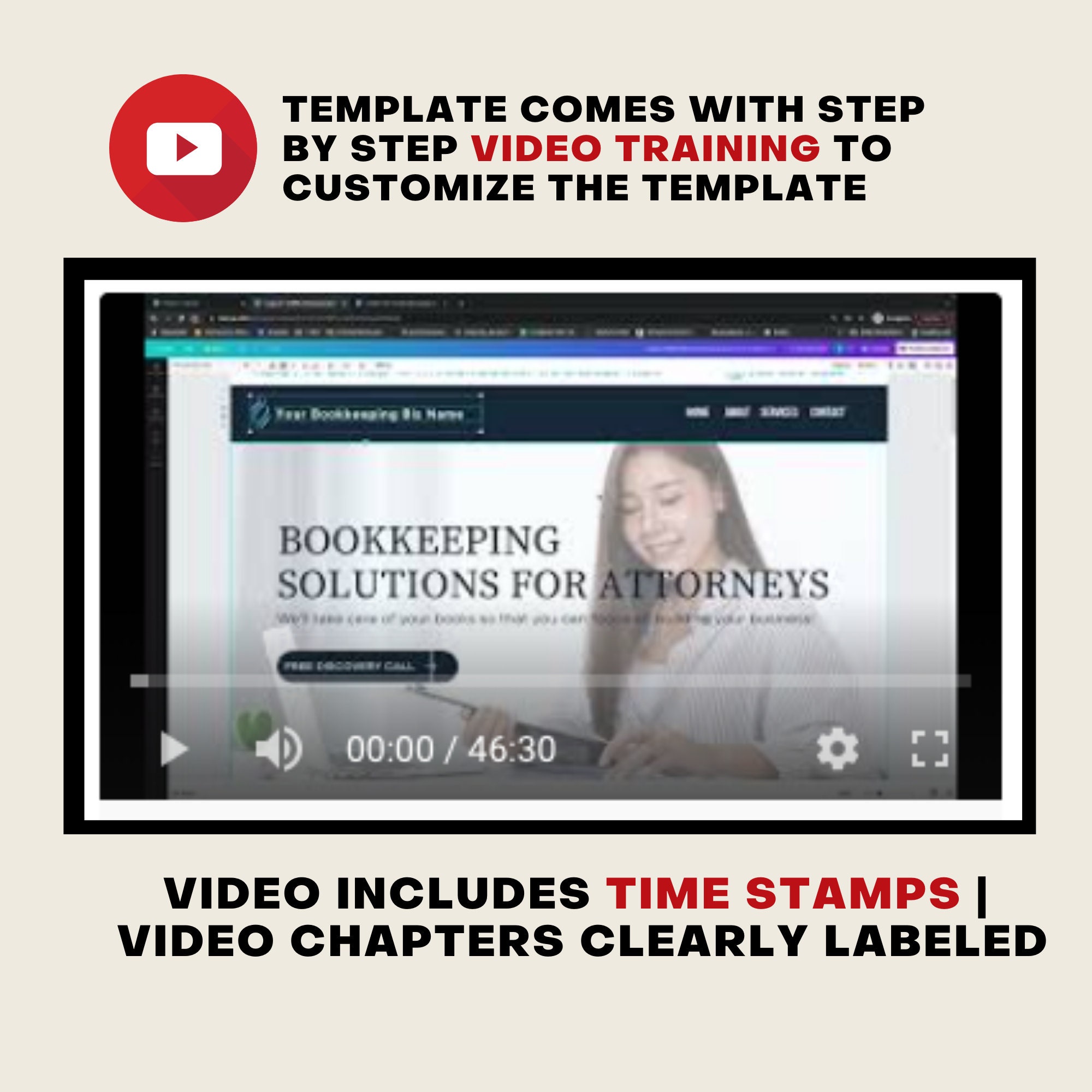 Bookkeeper Bookkeeping Website Template Website Designed in Canva Canva ...