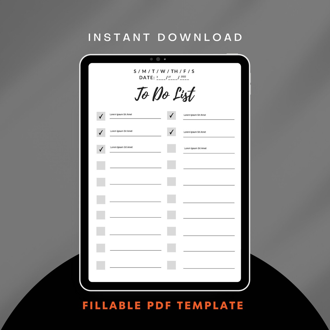 To Do Checklist List Daily to Do List Fillable Editable PDF Printable ...