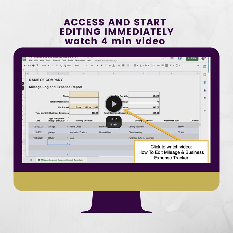 Mileage Log and Expense Report Tracker for Lyft, Uber, Doordash ...
