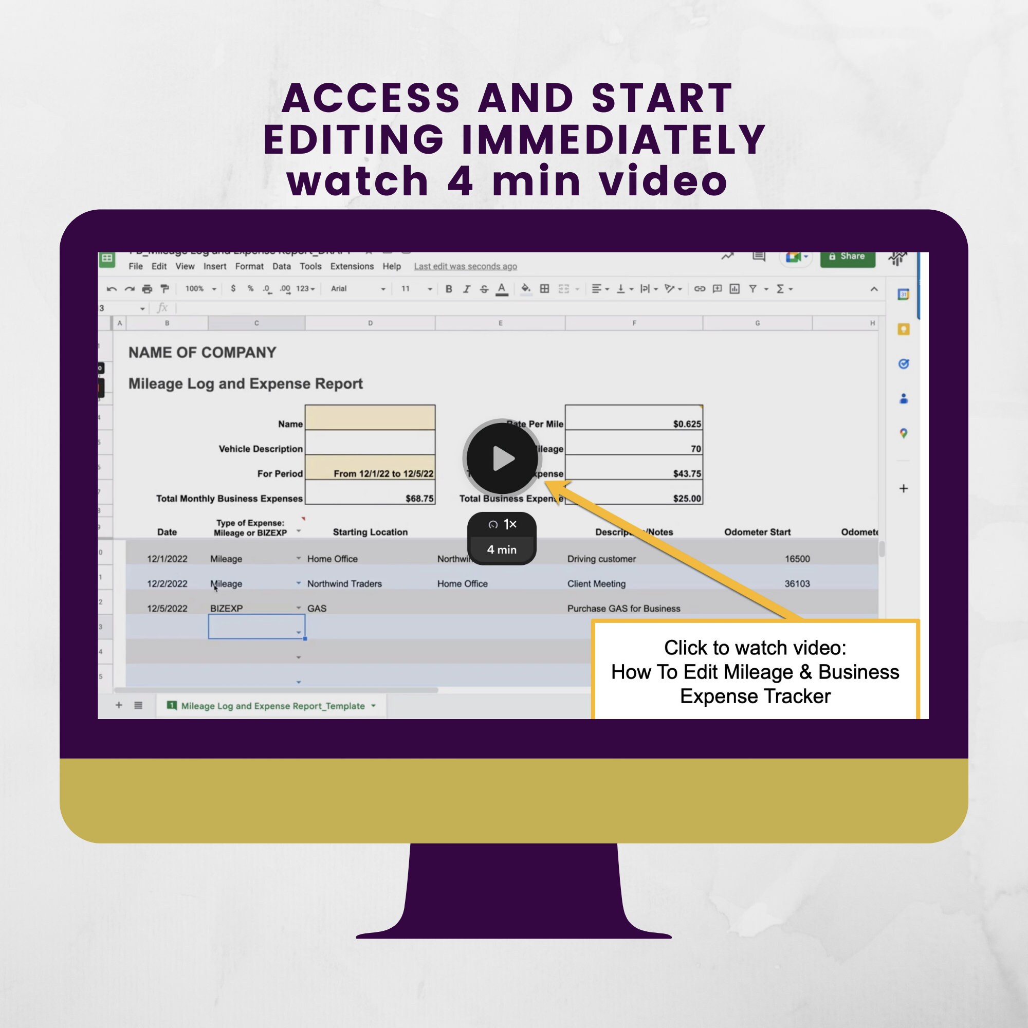 Mileage Log and Expense Report Tracker for Lyft, Uber, Doordash ...