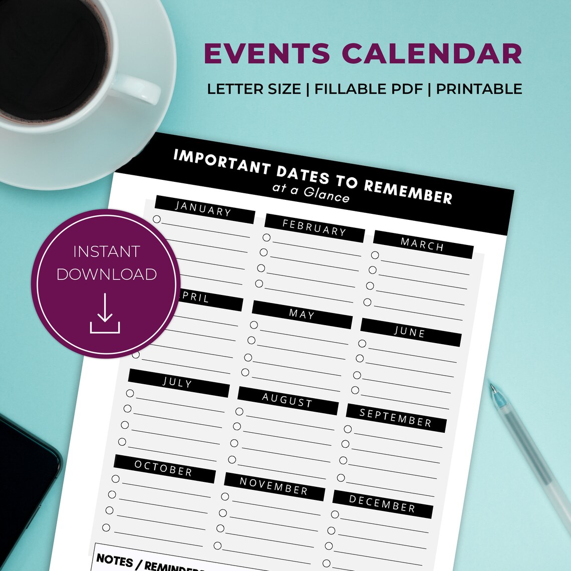 Important Dates to Remember, Important Event Calendar Template ...