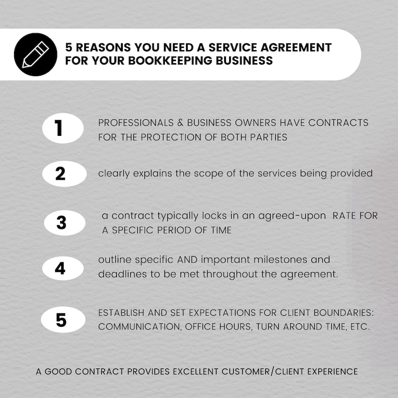 Bookkeeping Service Agreement, Contract for Bookkeeper, Scope of ...