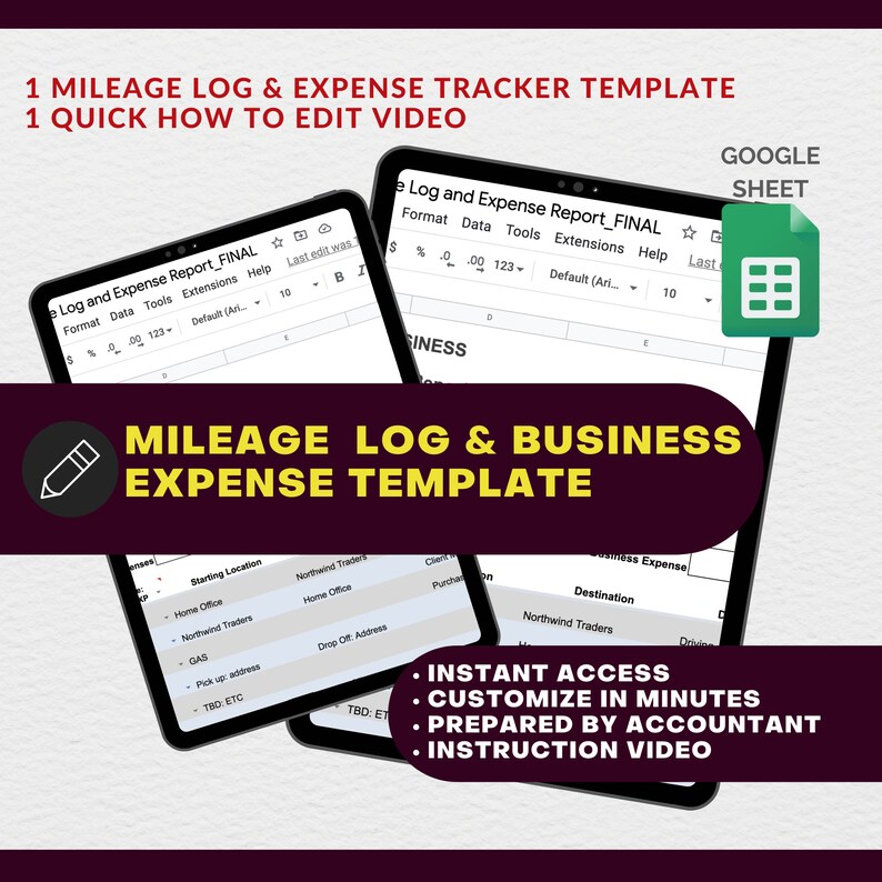 Mileage Log and Expense Report Tracker for Lyft, Uber, Doordash ...