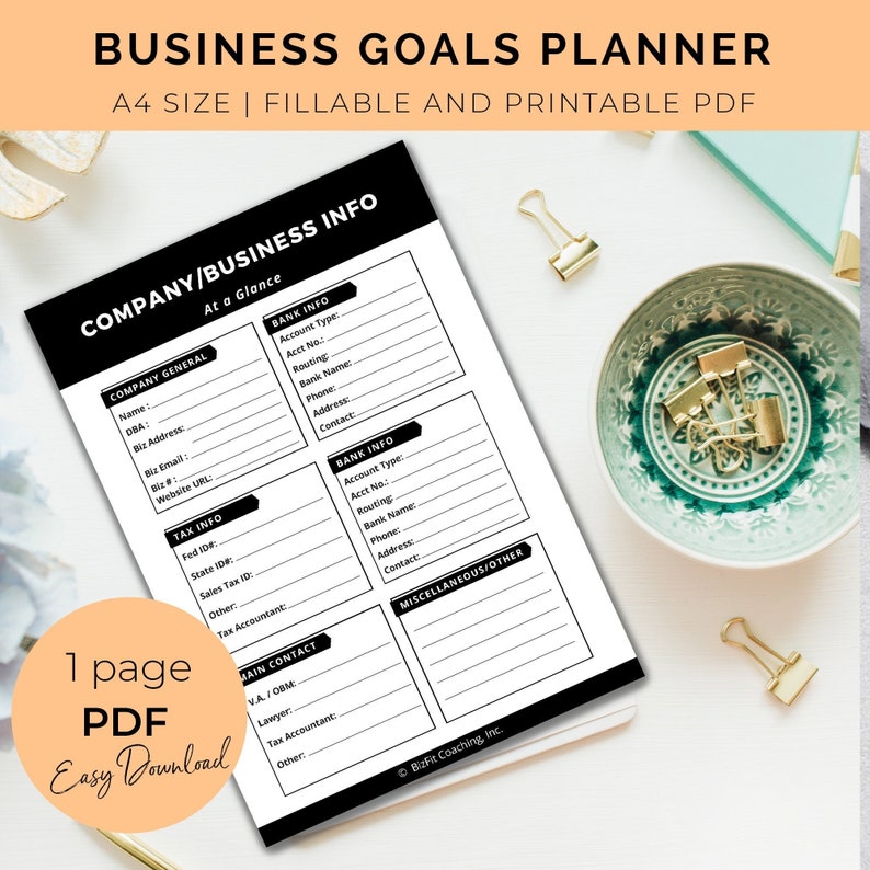 Company and Business Information Form, Black and White Minimalist ...