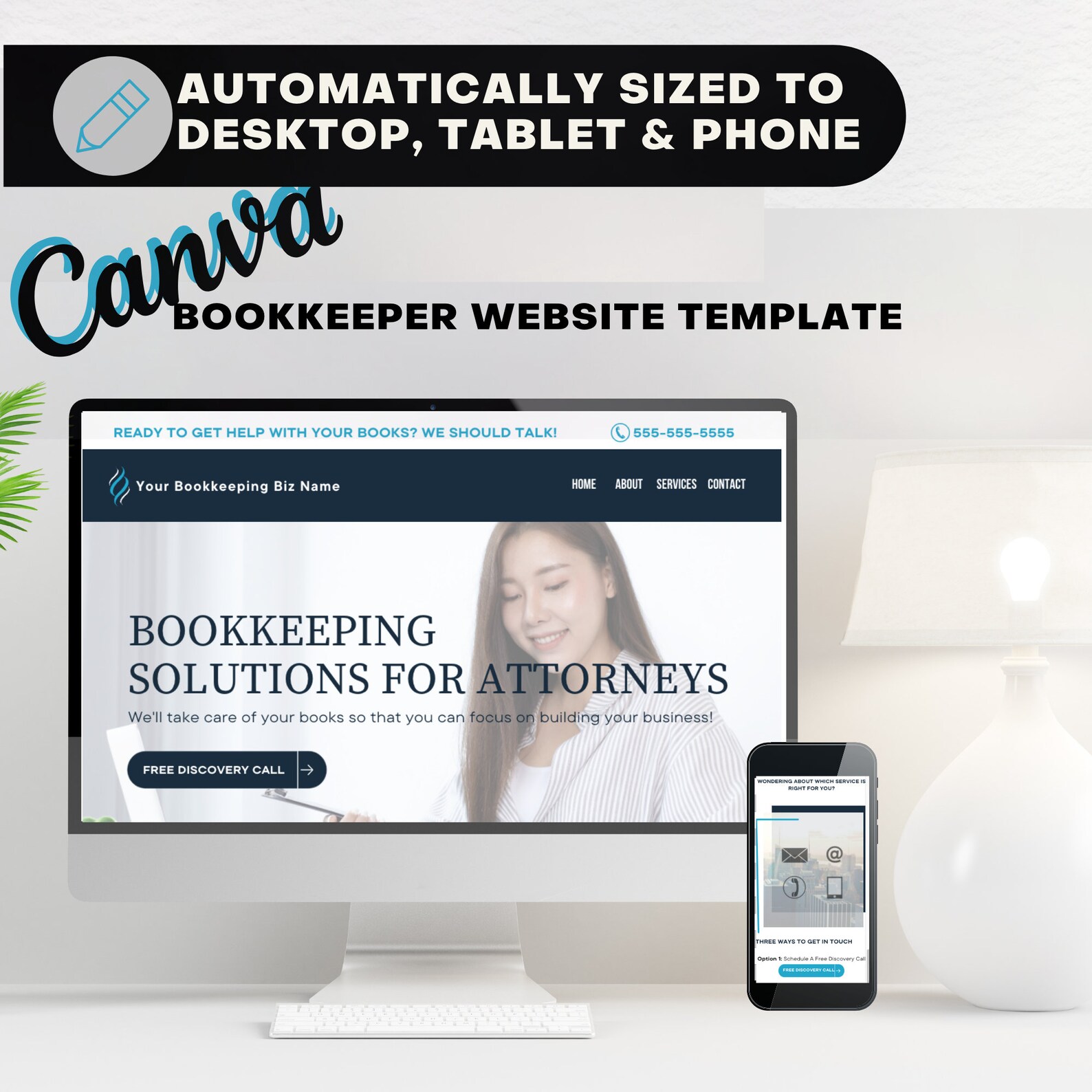 Bookkeeper Bookkeeping Website Template Website Designed in Canva Canva ...
