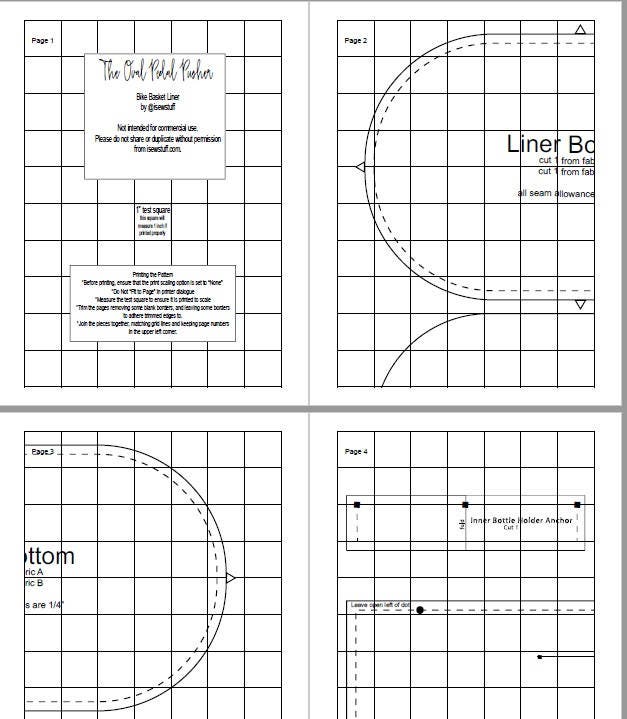 Printable SEWING PATTERN the Oval Pedal Pusher Bike Basket - Etsy
