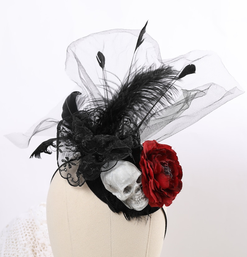 Scull Fascinator Hats Halloween Headband Hats Halloween Scull Hat ...