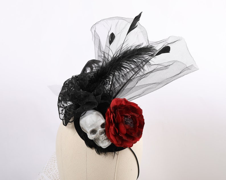 Scull Fascinator Hats Halloween Headband Hats Halloween Scull Hat ...