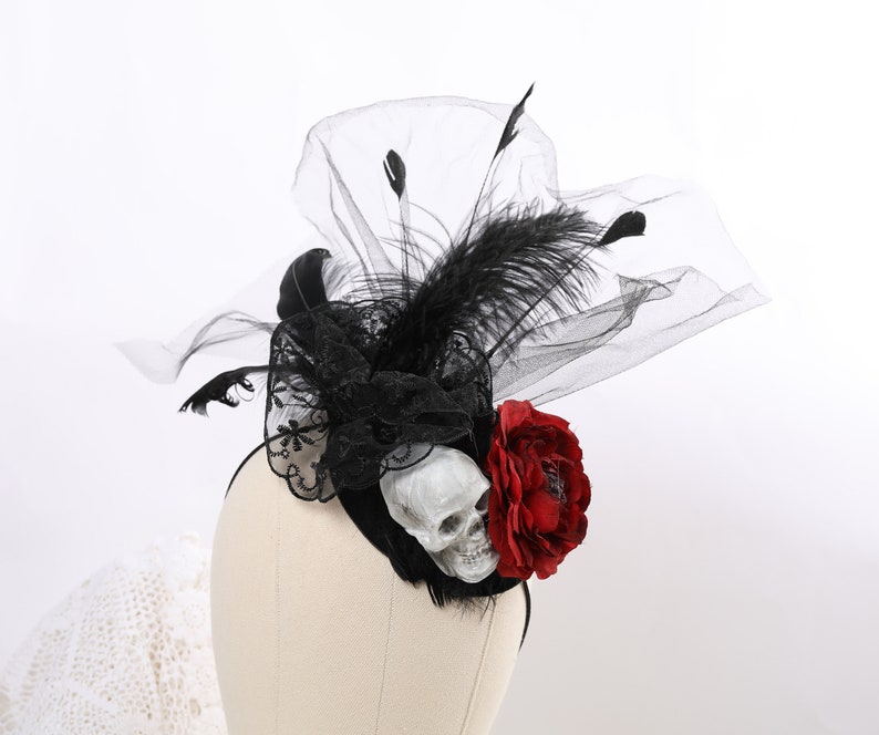 Scull Fascinator Hats Halloween Headband Hats Halloween Scull Hat ...