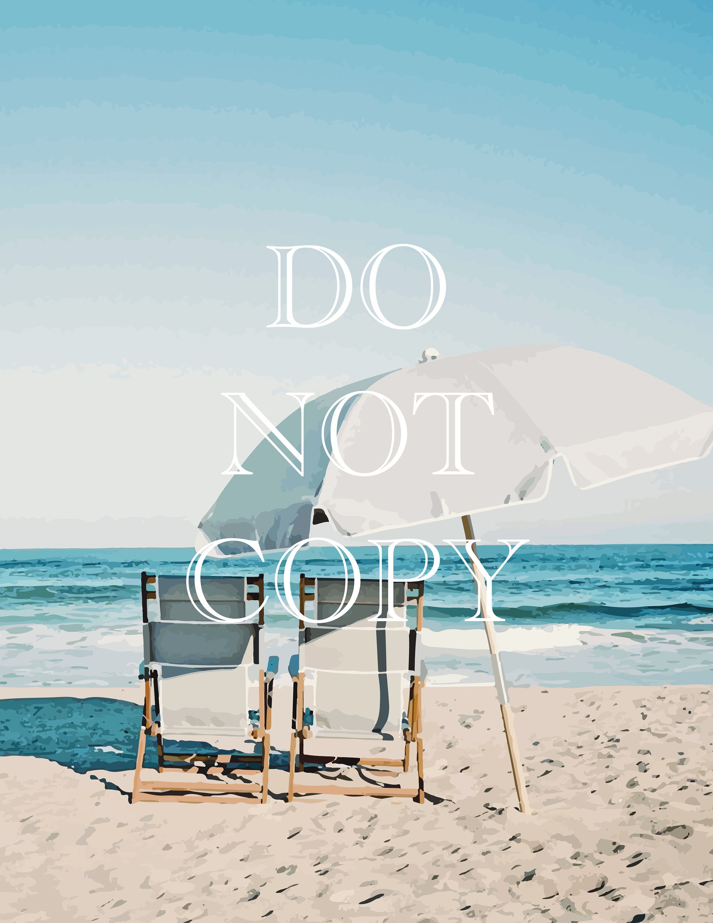 You + Me + the Sea Printable Poster / Digital Artwork / Beach ...