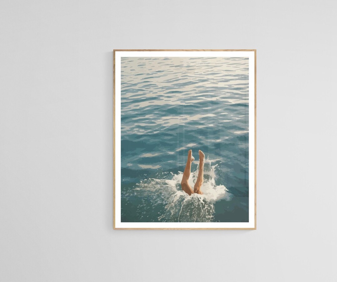 Dive in Printable Poster / Digital Print / Ocean / Blue / Human ...