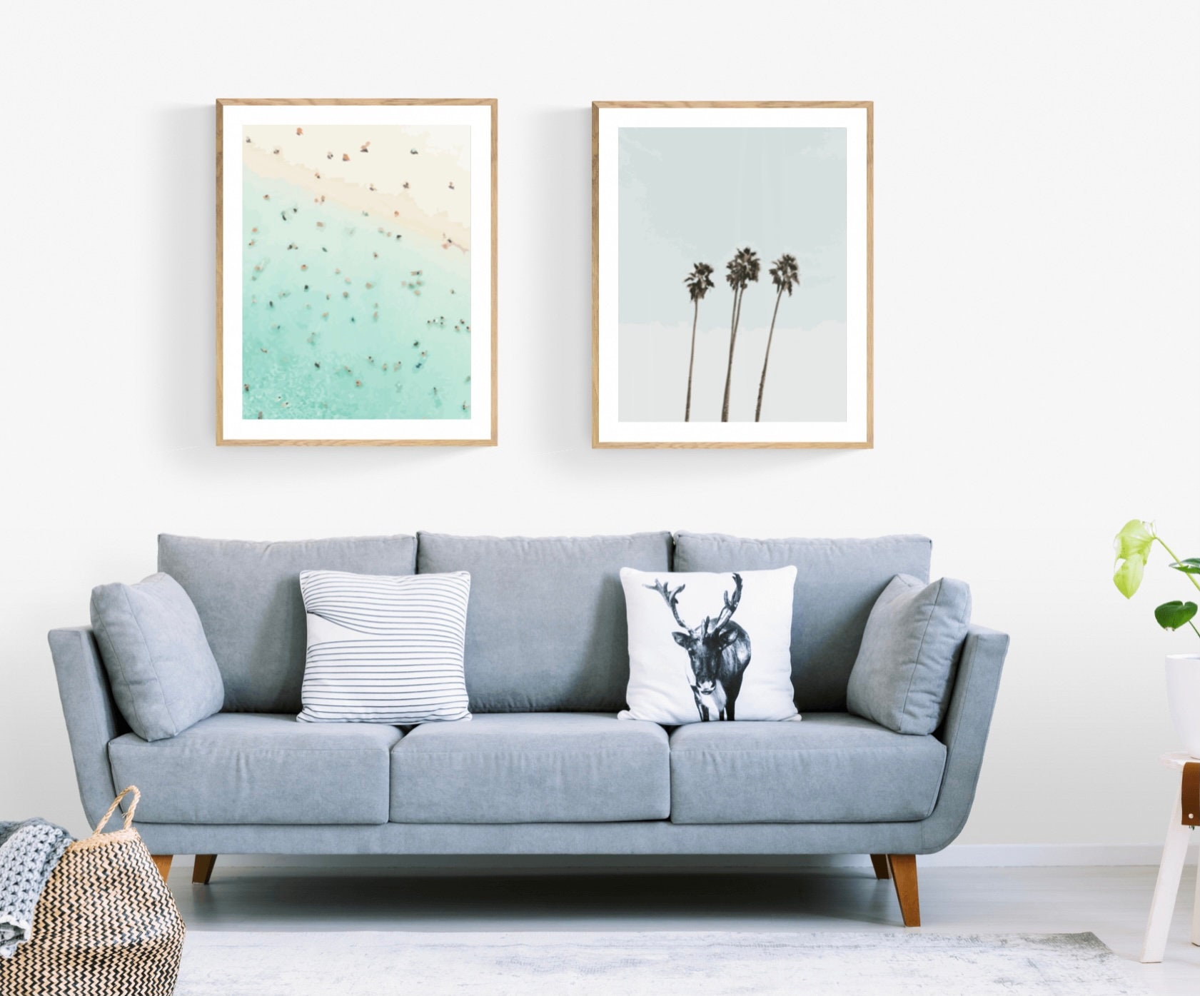 Coastal Beach Scene Printable Poster / Digital Artwork / Ocean - Etsy