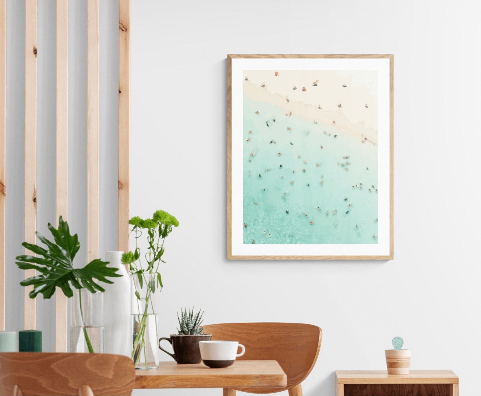 Coastal Beach Scene Printable Poster / Digital Artwork / Ocean / Beach ...