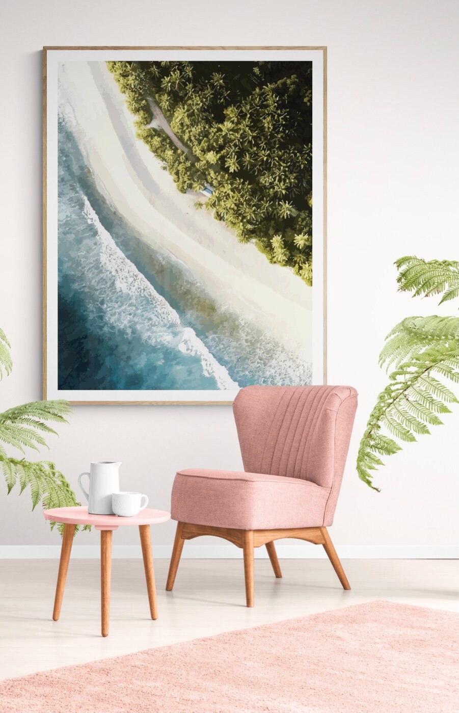 Coastal Shoreline Printable Poster / Digital Artwork / Beach / Ocean ...