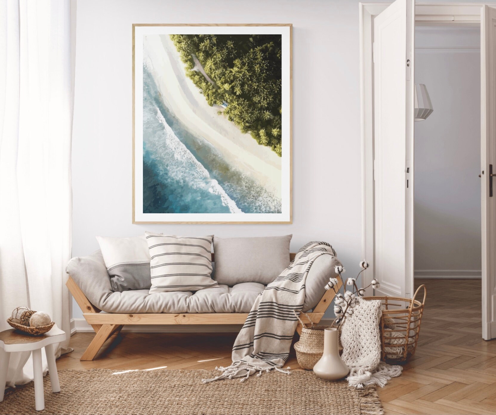 Coastal Shoreline Printable Poster / Digital Artwork / Beach / Ocean ...