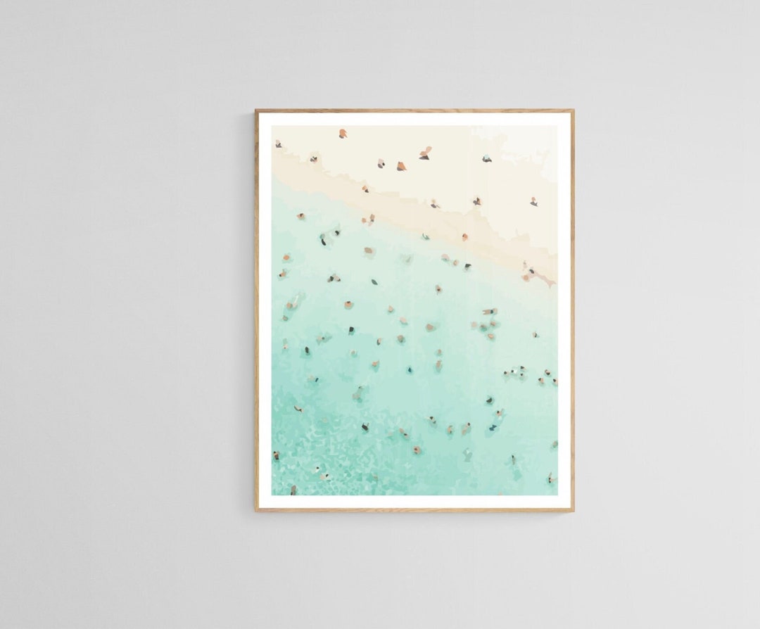 Coastal Beach Scene Printable Poster / Digital Artwork / Ocean / Beach ...