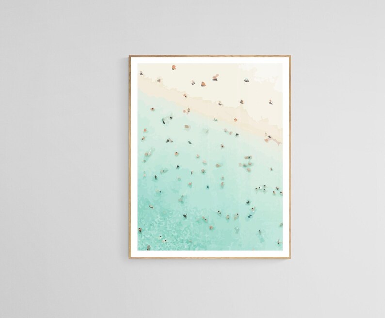 Coastal Beach Scene Printable Poster / Digital Artwork / Ocean / Beach ...