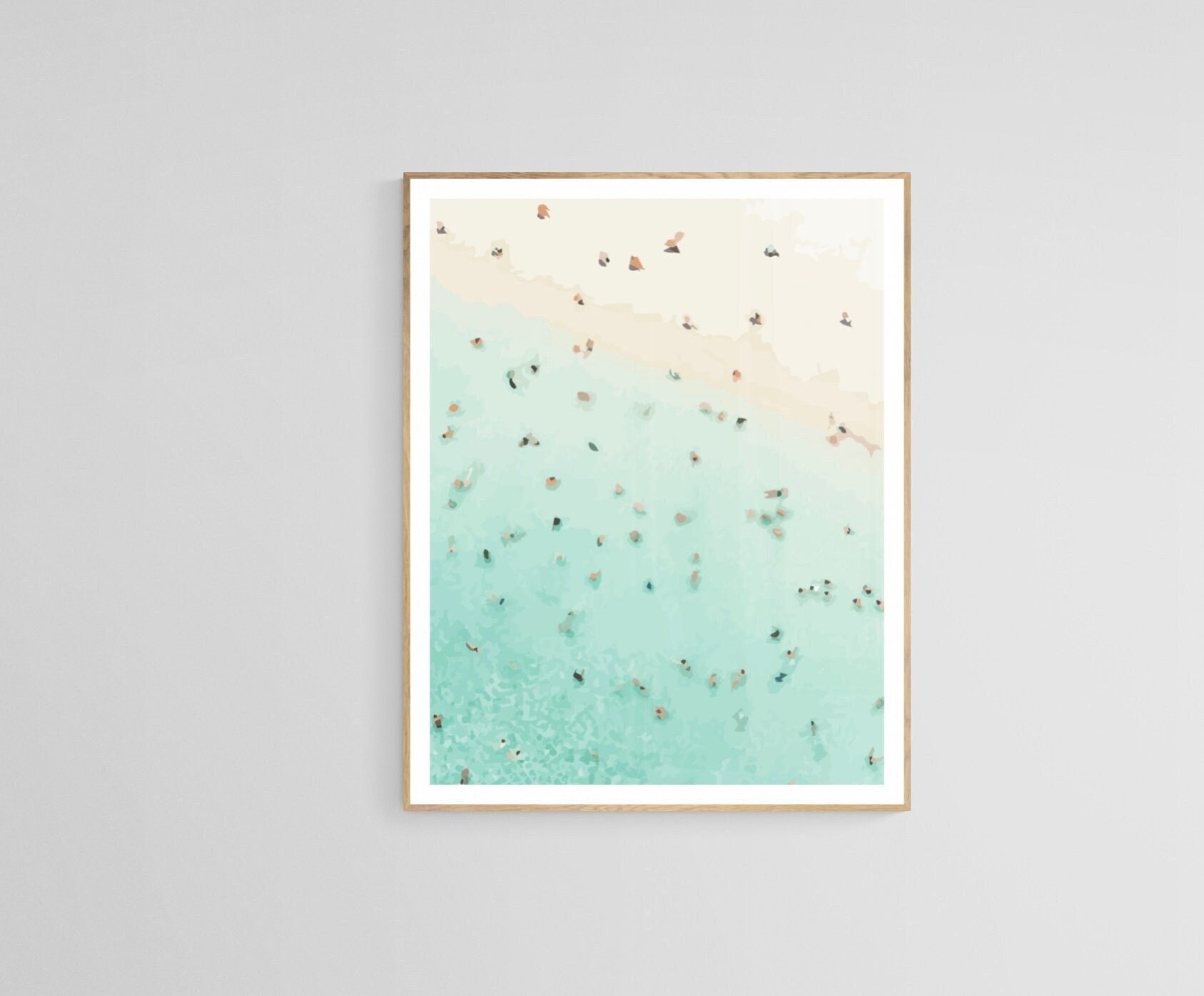 Coastal Beach Scene Printable Poster / Digital Artwork / Ocean / Beach ...