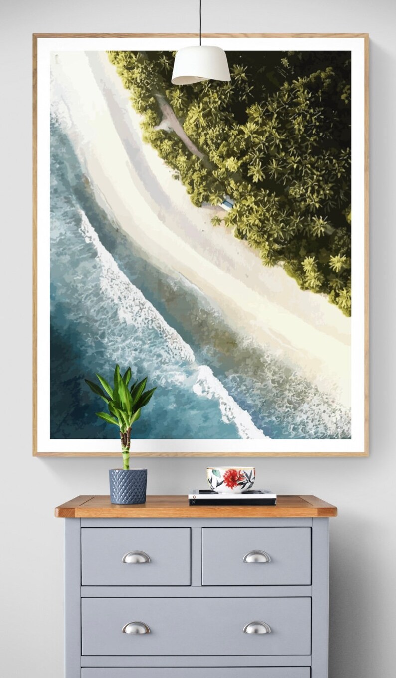 Coastal Shoreline Printable Poster / Digital Artwork / Beach / Ocean ...