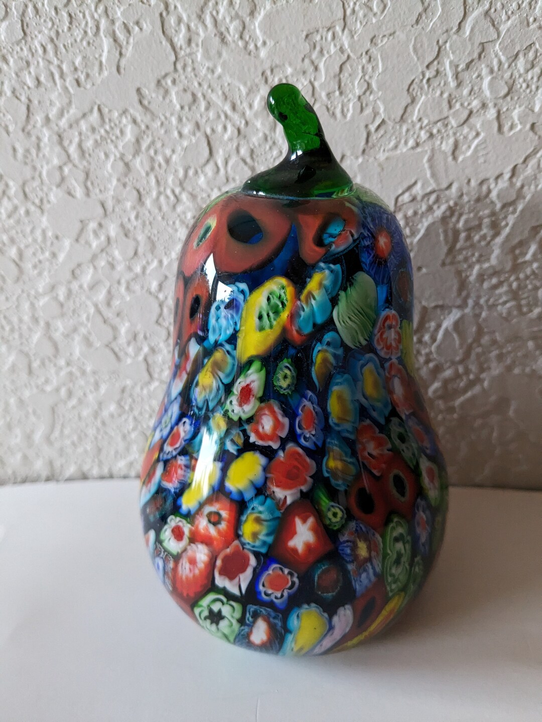 Vintage Millefiori Art Glass Pear Paperweight Murano Style - Etsy