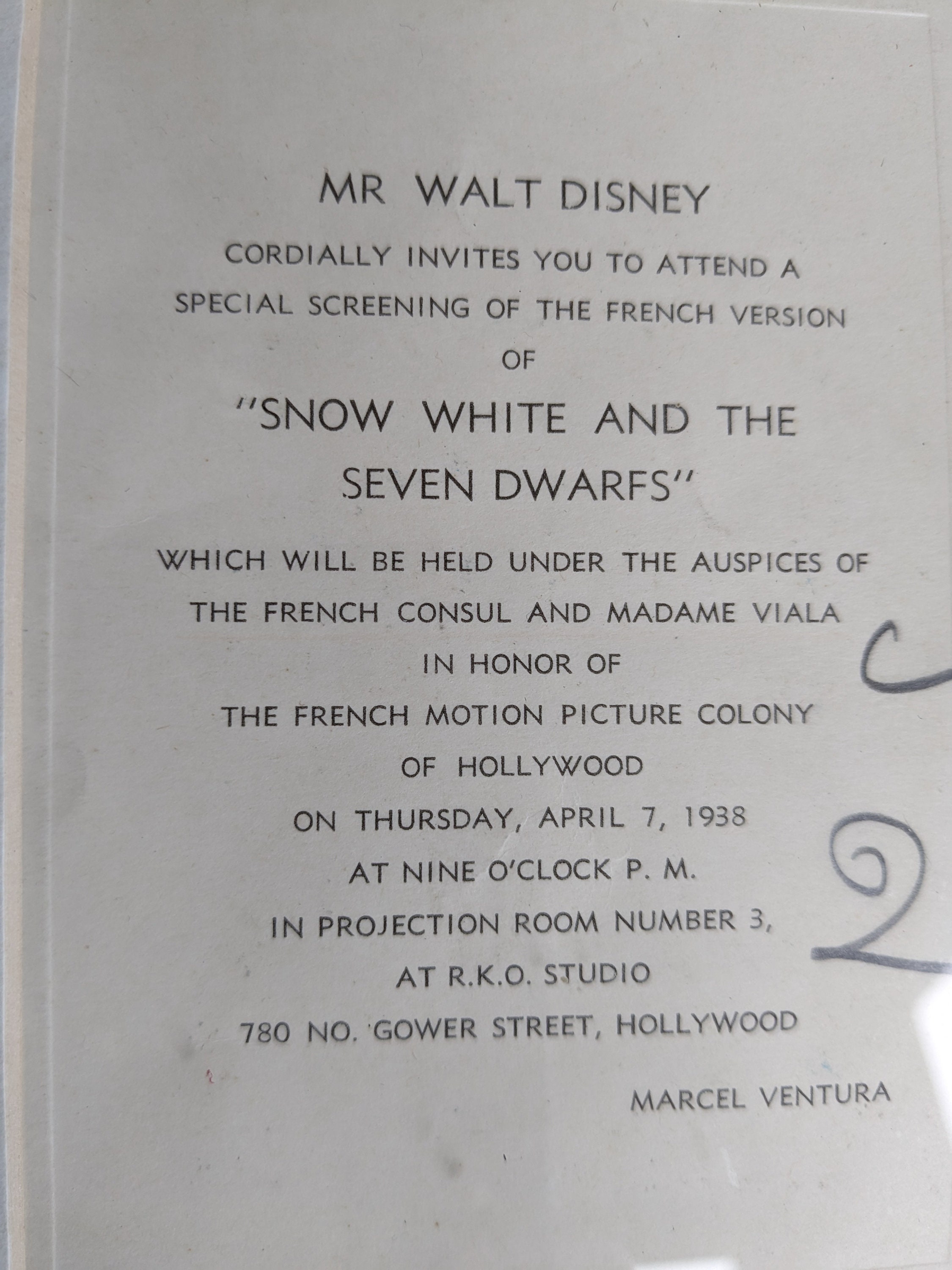 Walt Disney 1938 Private Invitation to the French Version of - Etsy