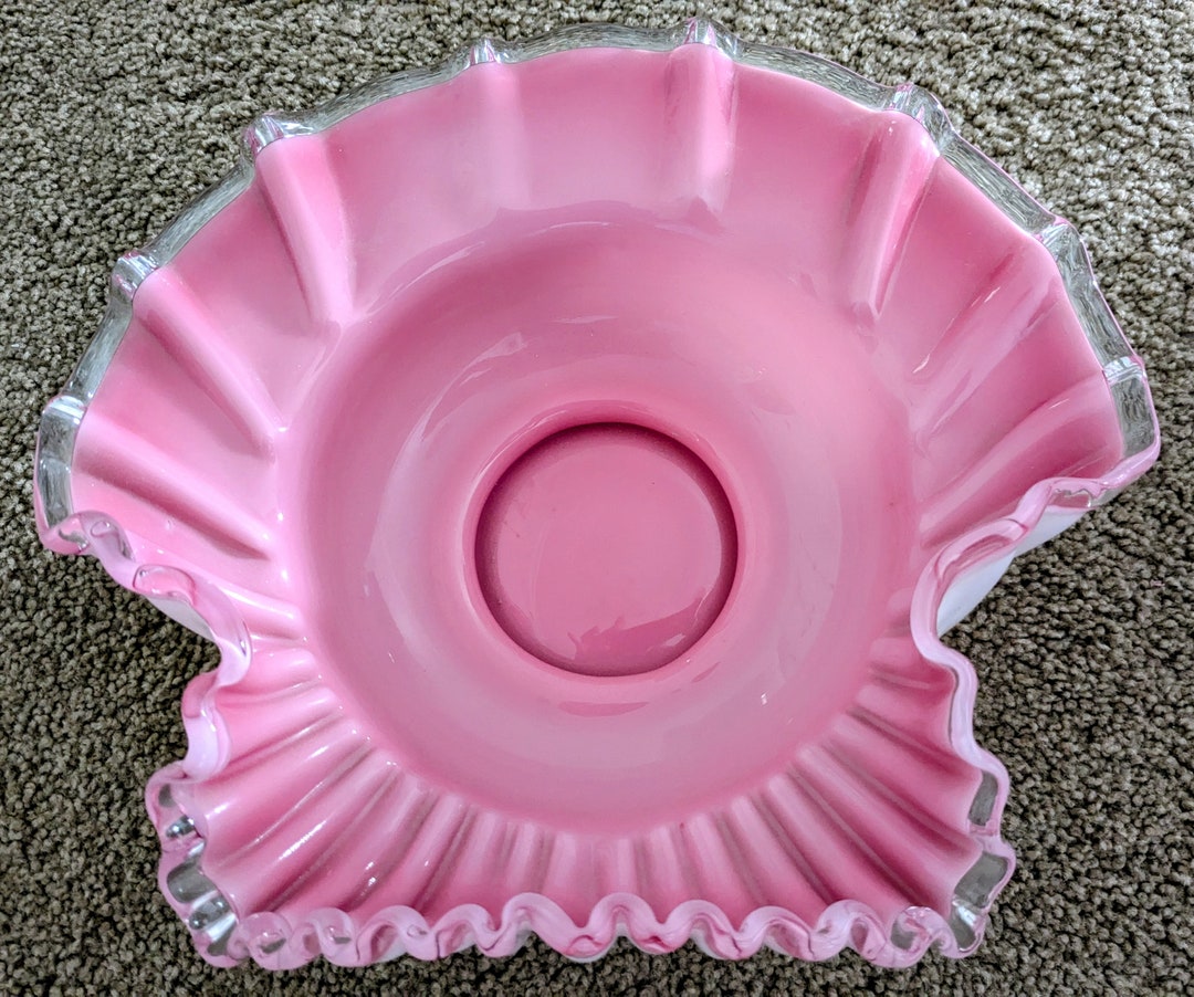 Fenton Art Glass Peach Crest Shell Bowl - Etsy