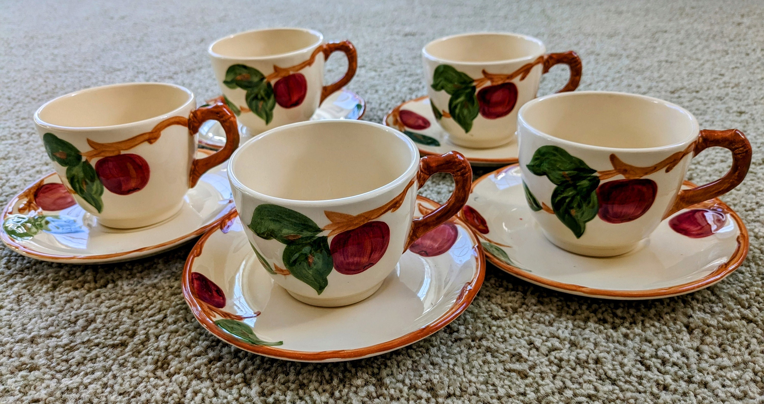 Franciscan Ware Apple Pattern Cups and Saucers - Etsy