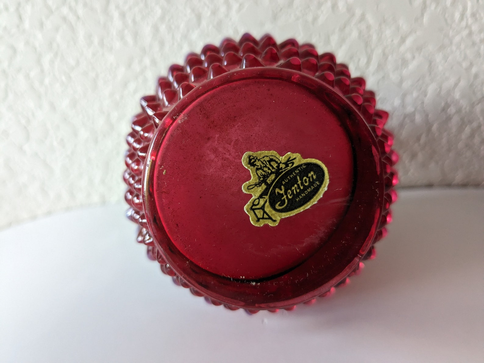 Fenton Cranberry Opalescent Hobnail Syrup Pitcher Crimped Rim - Etsy