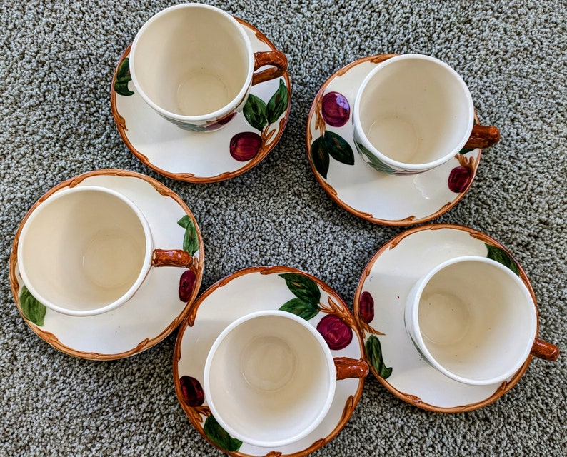 Franciscan Ware Apple Pattern Cups and Saucers - Etsy