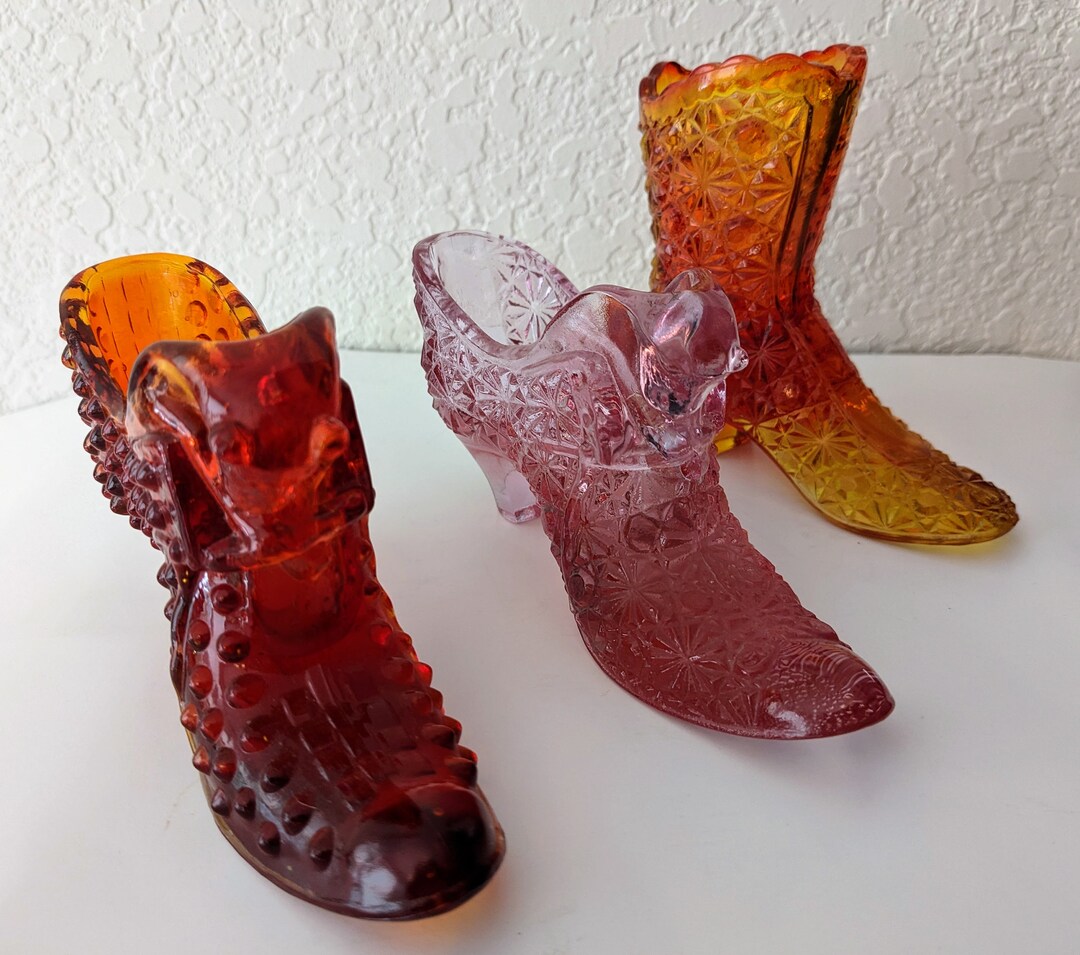 Fenton Art Glass Shoe and Boot Collection - Etsy