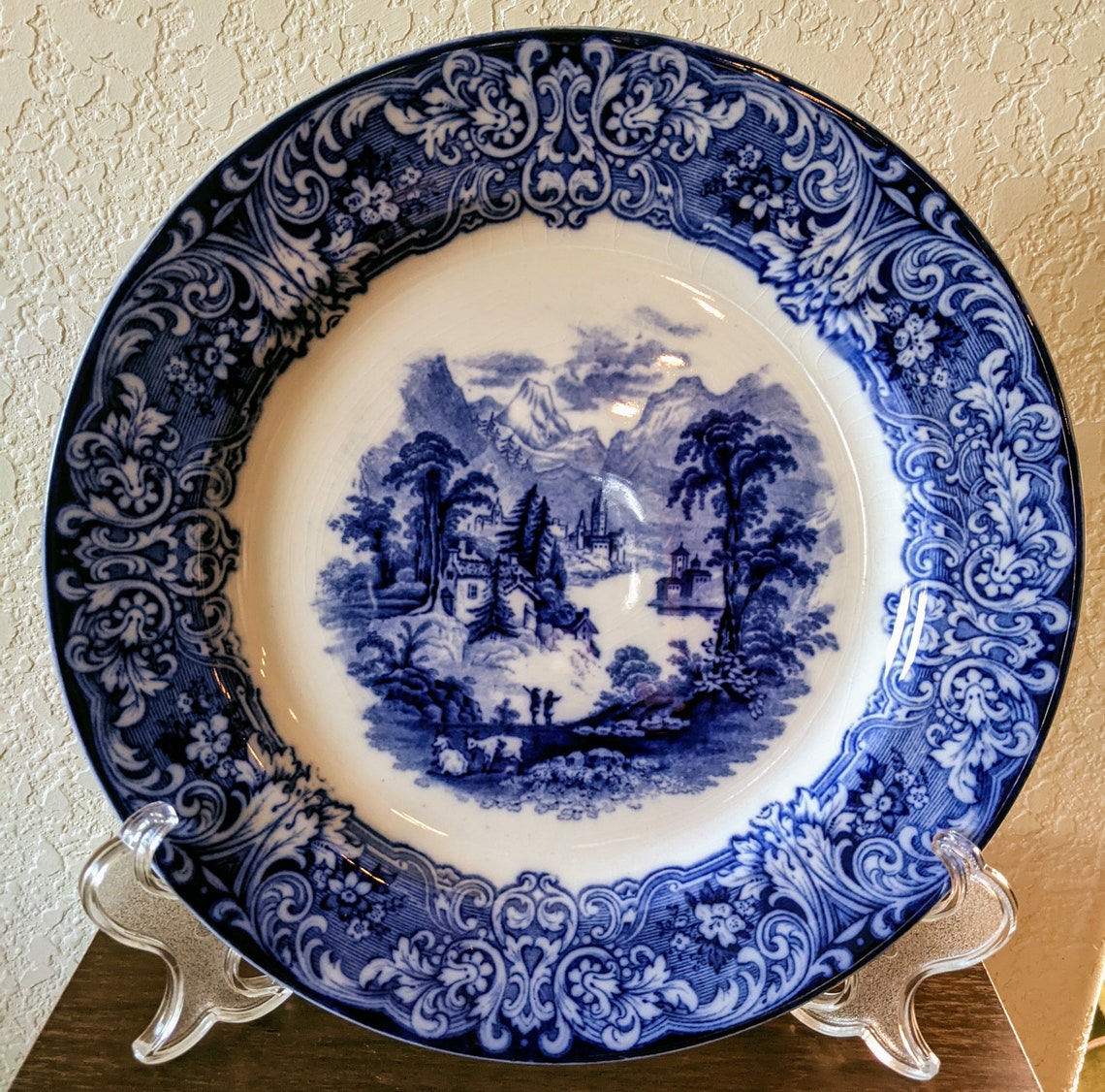 Royal Doulton Flow Blue Bowl and Plate | Etsy