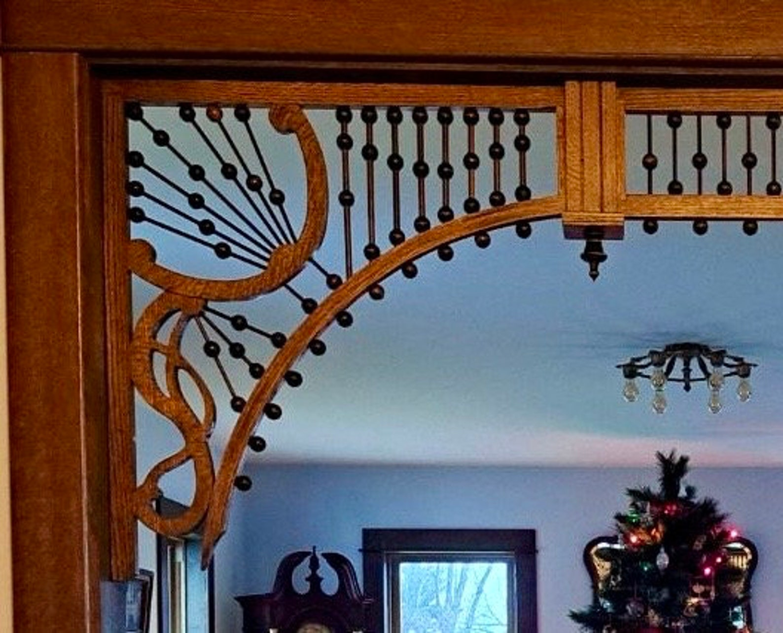 Victorian Oak Arch Spandrel: Stick and Ball Design, Art Nouveau Decor ...