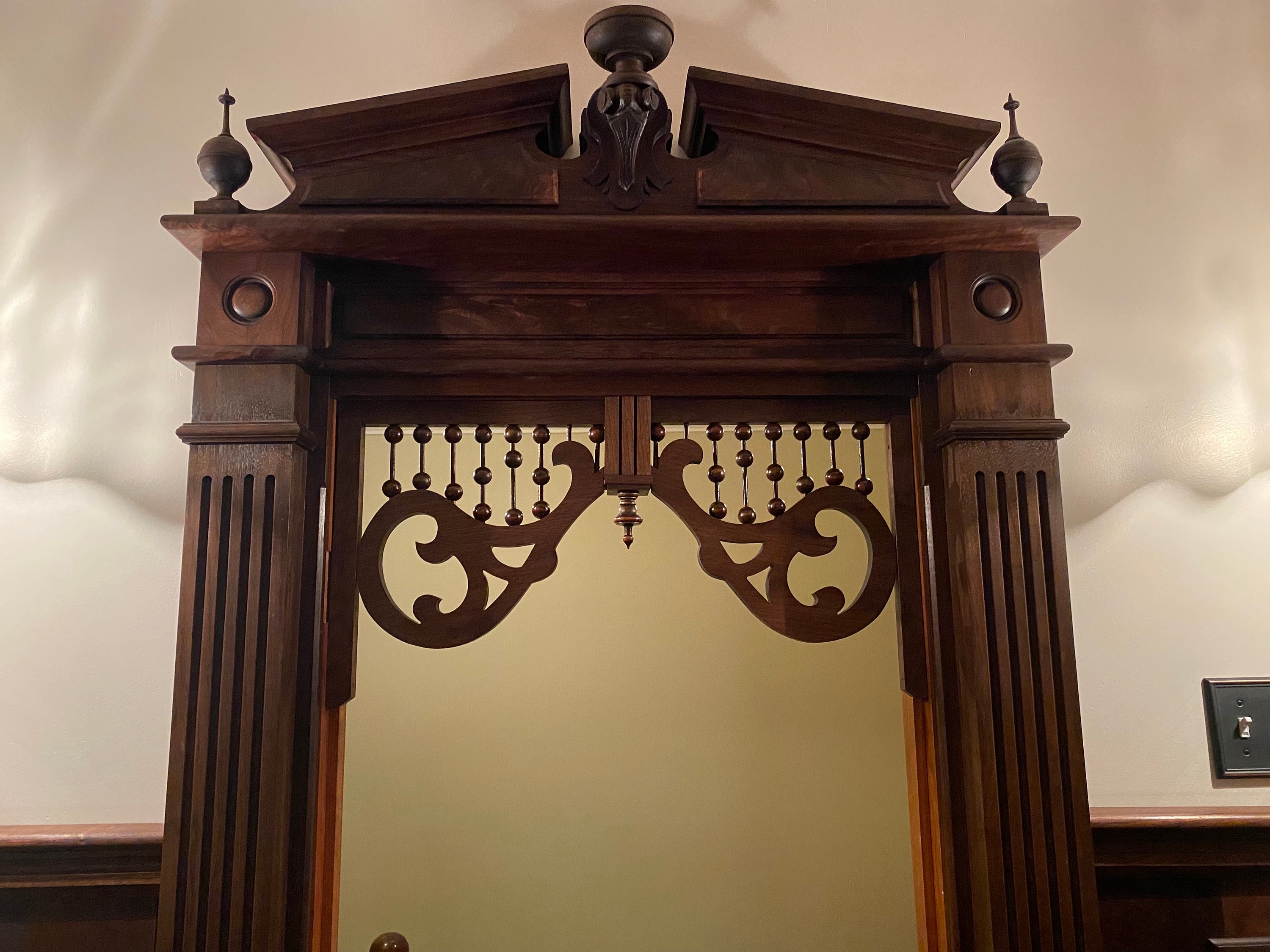 Victorian Fretwork Oak Stick and Ball Restoration Spandrel for Small ...