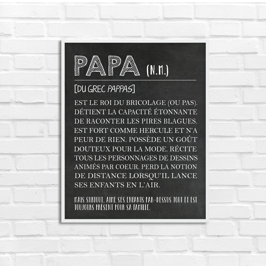 Cartel digital de papá, definición de papá, póster del Día del Padre ...